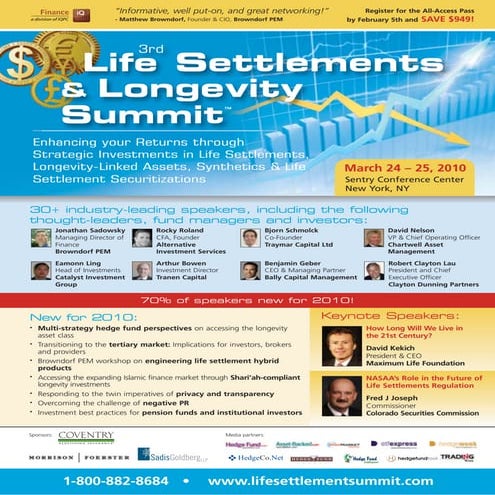 "3rd Life Settlements & Longevity Summit | PDF