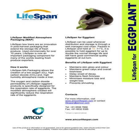 Lifespan for eggplant | PDF