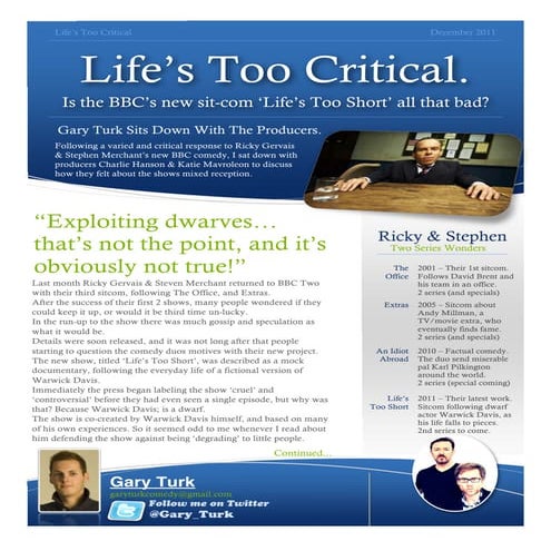 Life's Too Critical. | PDF | Talk Show | Genres