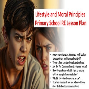Lifestyle and Moral Principles Primary School RE Lesson Plan for ...