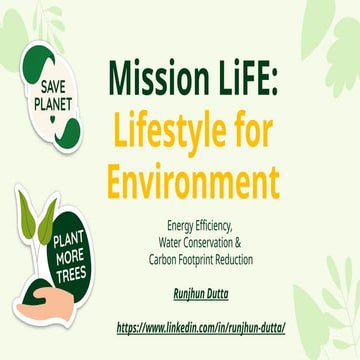 Lifestyle for Environment : Mission LiFE | PPTX