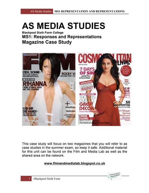EDUQAS MEDIA STUDIES A LEVEL COMPONENT TWO SECTION B VOGUE AND THE BIG ISSUE | PPTX