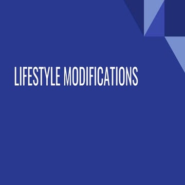 LIFESTYLE MODIFICATIONS AND ITS BENEFITS | PPTX