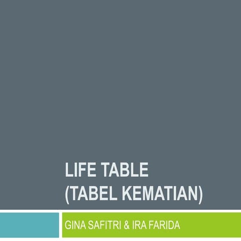 Life table | PPT