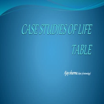 Life table case study | PPTX