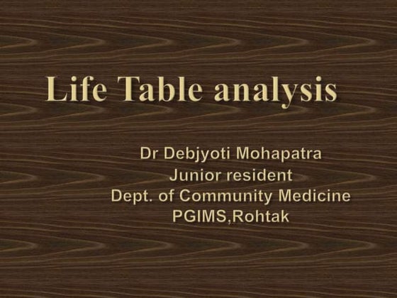Life table - construction and applications | PPT