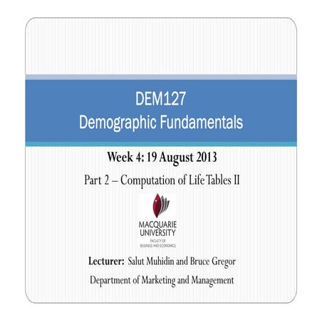 Life table in both abridged and complete | PDF