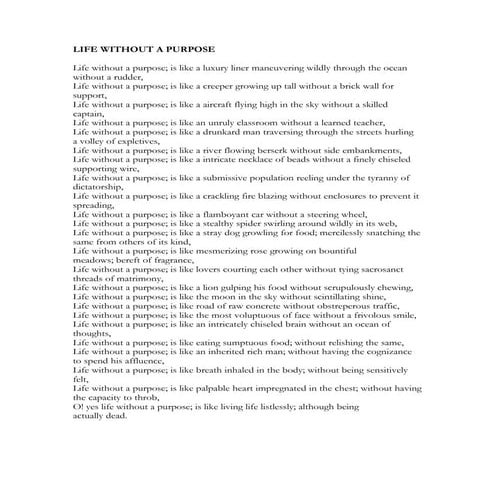 Life Without A Purpose | DOC