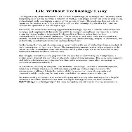 Life Without Technology Essay.pdf