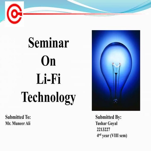 Li Fi Technology ppt.pptx ifjdwcjcejjdchbdjcbjdb | PPT