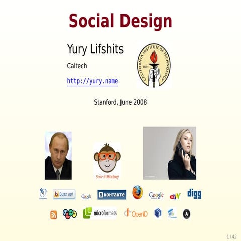 Social Design (Stanford version) | PDF | Social Networking | Internet