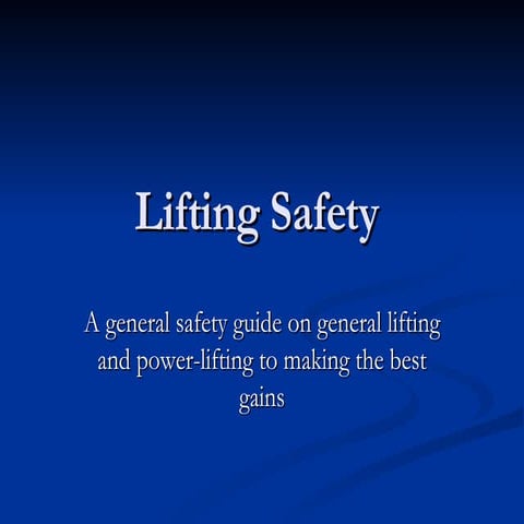 Lifting Safety | PPT