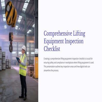 Lifting Equipment Inspection Checklist with eAuditor Audits ...