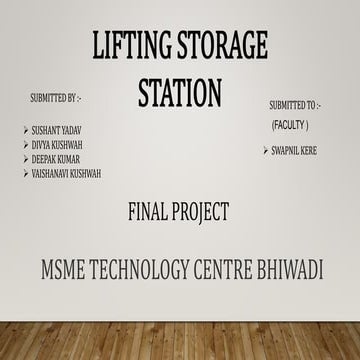 LIFTING PROJECT. ENGINEERING PROJECTpptx | PPTX