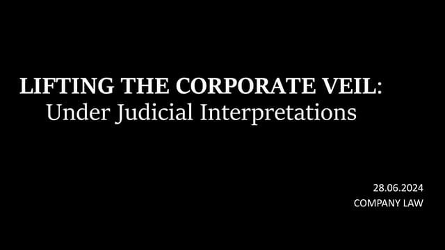 Lifting up of corporate veil | PPTX