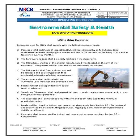 Lifting using excavator | PDF