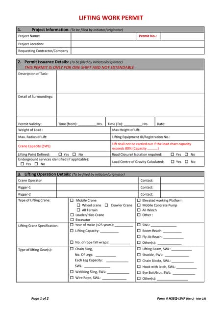 Lifting plan template | PDF