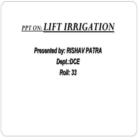 Lift irrigation | PPT