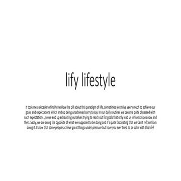 Lify lifestyle | PPT