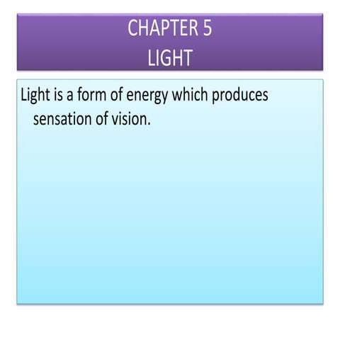 Chapter Light: Grade 10 Physics | PPTX