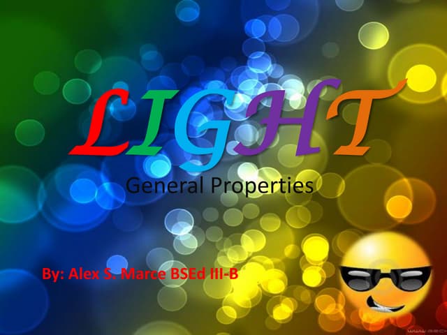 Characteristics of light | PPTX