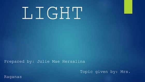 Light presentation for grade 5 | PPT