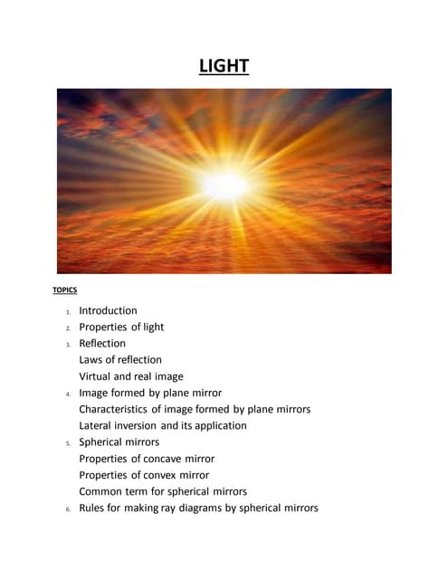 Light presentation for grade 5 | PPTX