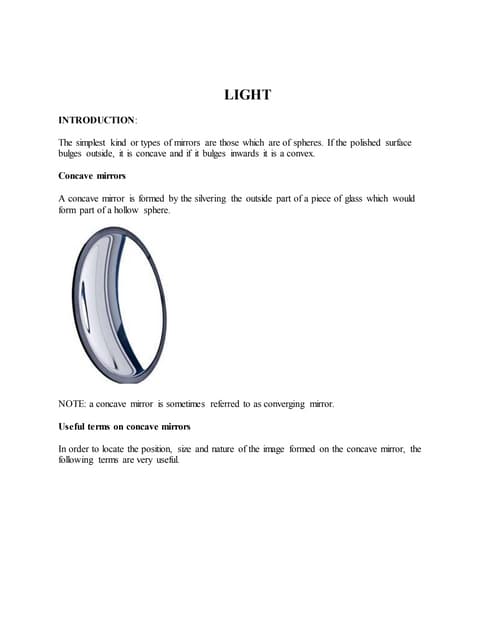 Curved Mirrors (Concave and Convex) | PPT