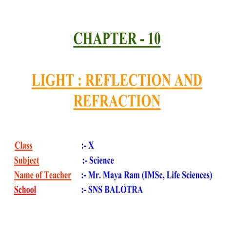 Reflection of light | PPTX