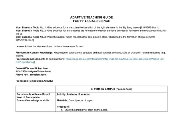 Grade 11 Earth & Life Science Lesson 1 | PPTX