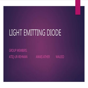 Light emitting diode presentation | PPTX