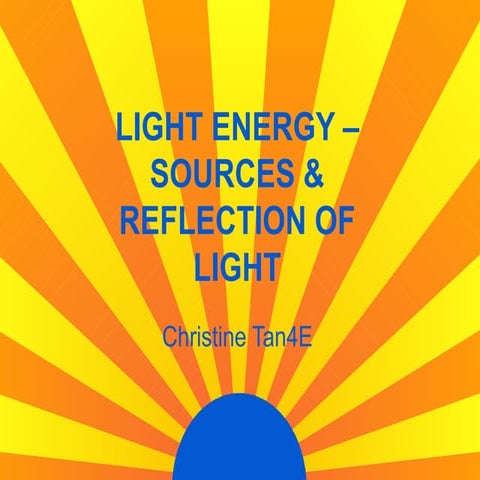 Light Energy Sources And Reflection | PPT