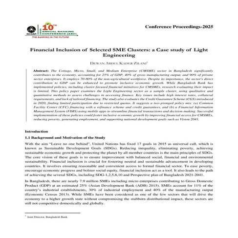 Financial Inclusion of Selected SME Clusters: a Case study of Light ...