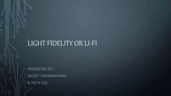 Seminar ppt on li fi technology | PPT