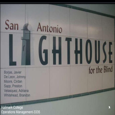 SA Lighthouse Op. Mgmt. Project | PPT