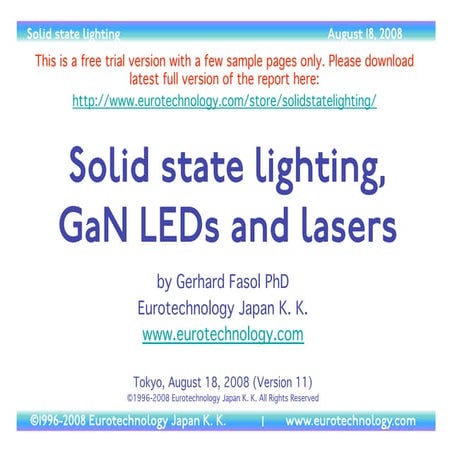 Solid state lighting, GaN LEDs and lasers | PDF