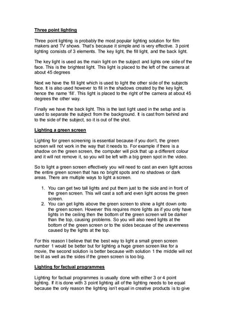 Lighting explanation ppt | PPT