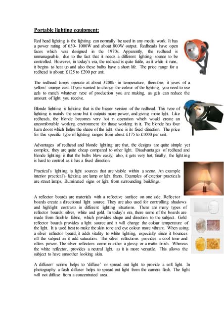 Types of lights | PDF