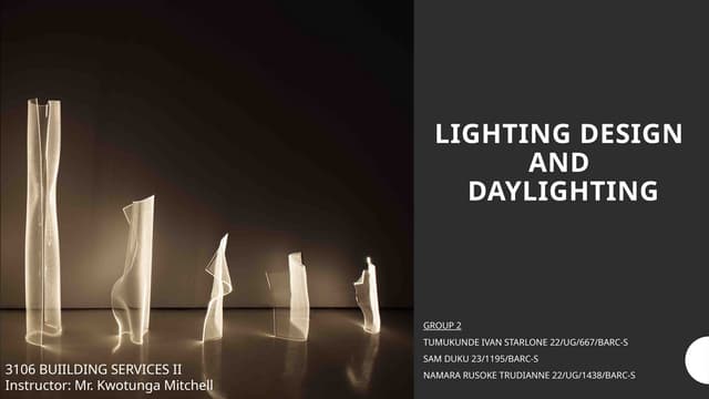 Types of lighting and their uses | PPTX