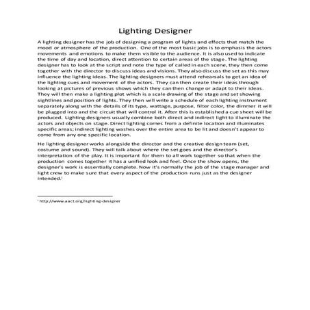 Lighting designer | PDF