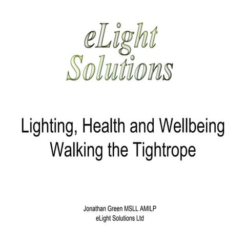 Lighting, health and wellbeing | PPT