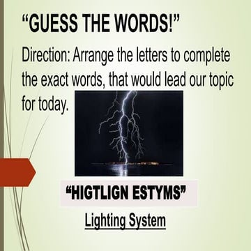 lightingsystem.pptx help the driver in nights | PPT