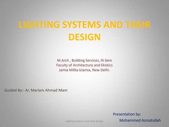 Exterior lighting & Its Types, Purpose & Techniques | PPT