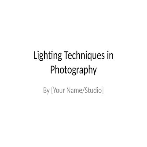 Basic photography lighting | PPT
