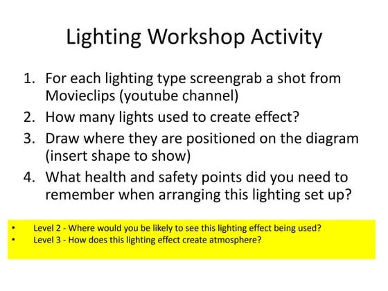 Lighting workshop template | PPT