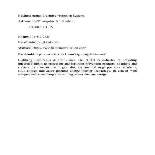 Lightning Protection Design By LEC | PDF