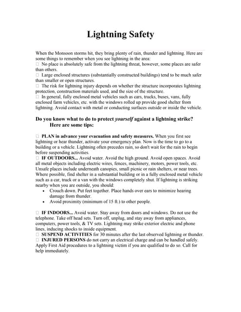 Lightning Safety | PDF