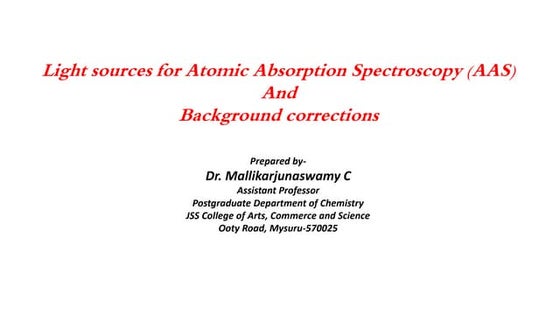Atomic absorption spectroscopy | PPT