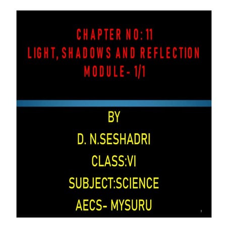 Lights & Shadows presentation for school kids | PDF