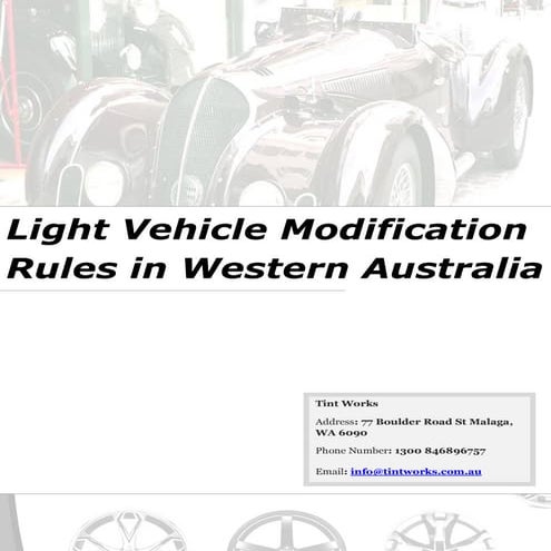 Light vehicle modification rules in western australia | PDF